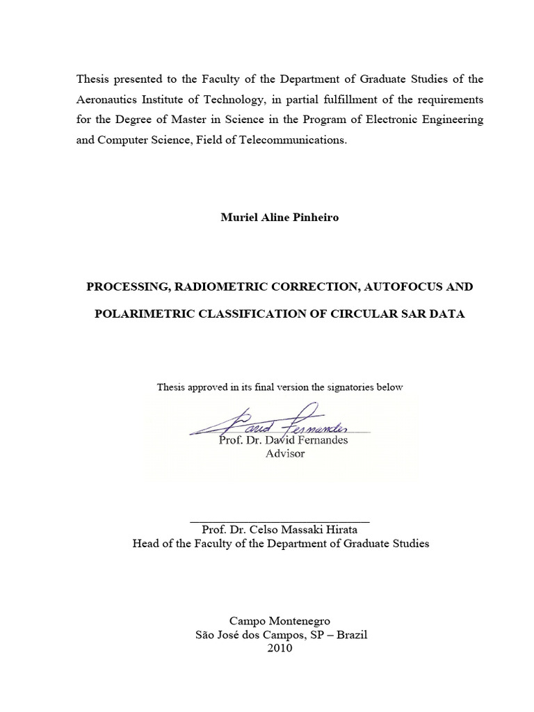 Circular SAR Thesis | PDF | Radar | Remote Sensing