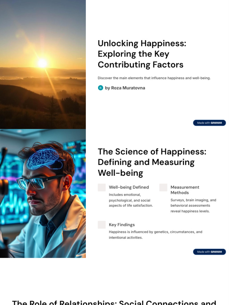 Key Factors for Happiness and Well-Being | PDF