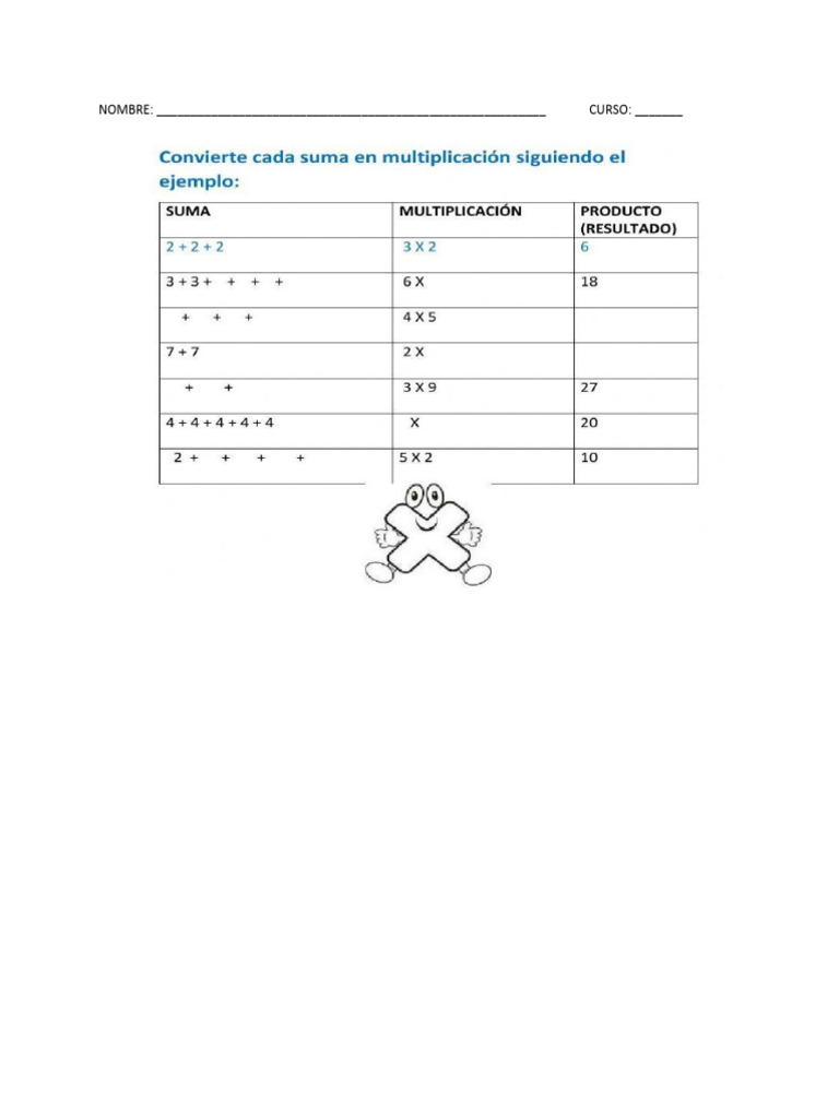 MULTIPLICACION COMO SUMA REPETIDA MAIA SALOMÉ ROSERO 2A | PDF