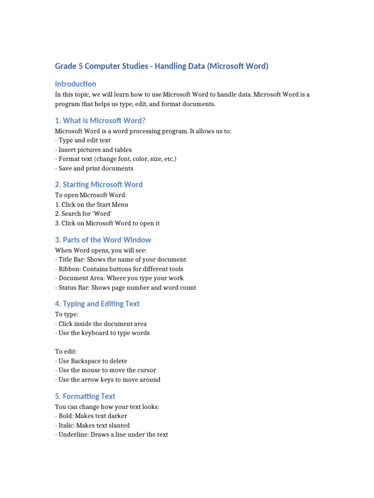 Grade 5 Handling Data MS Word | PDF