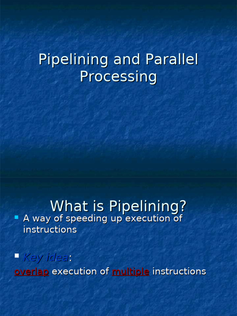 Pipelining and parallel processing | PDF | Central Processing Unit | Computing