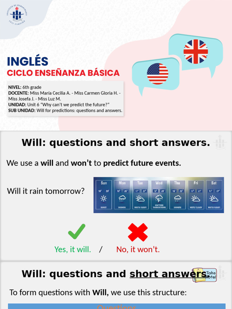 Will For Predictions - Questions and Answers | PDF