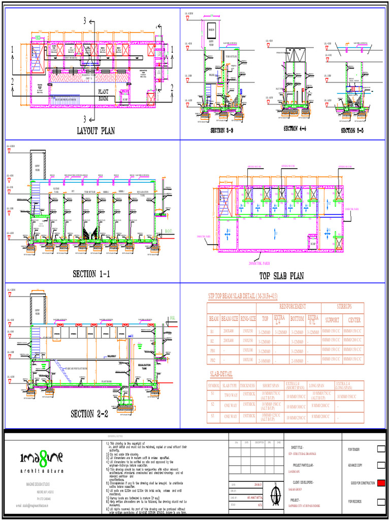 Structural Drawings for STP Design | PDF