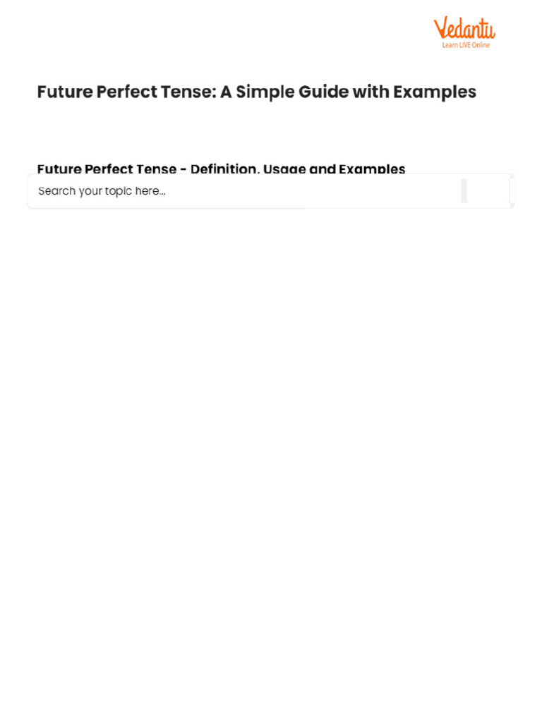 Future Perfect Tense | PDF