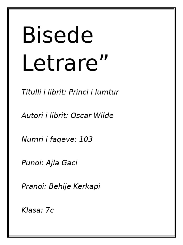 Bisede Letrare Ajla | PDF