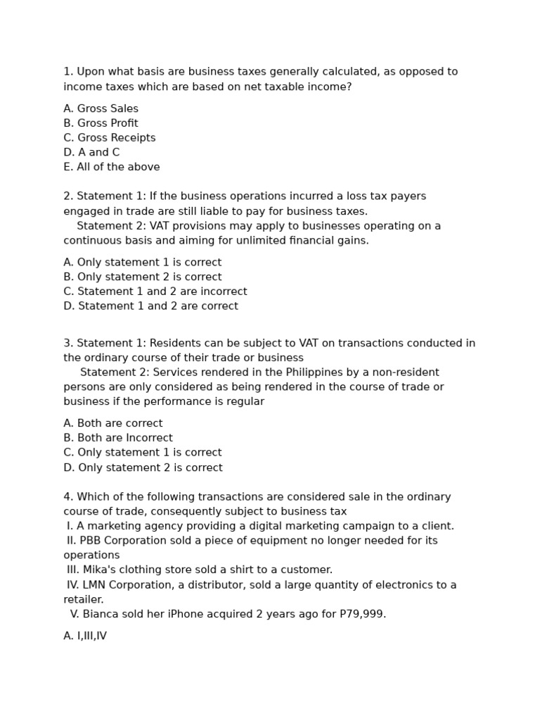 Business Taxation and VAT Principles | PDF | Taxes | Value Added Tax