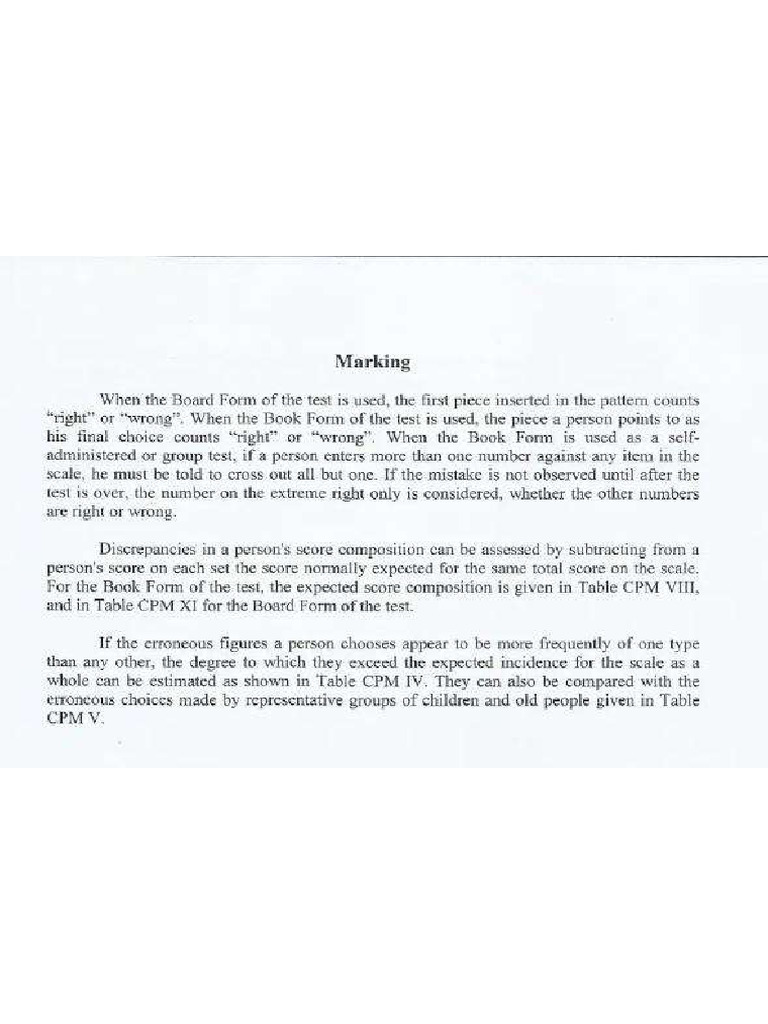 CPM Scoring | PDF
