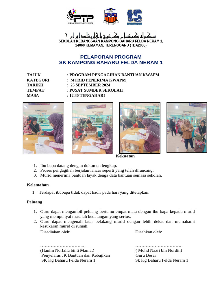 5 Laporan Pengagihan Kwapm Sept 2024 | PDF