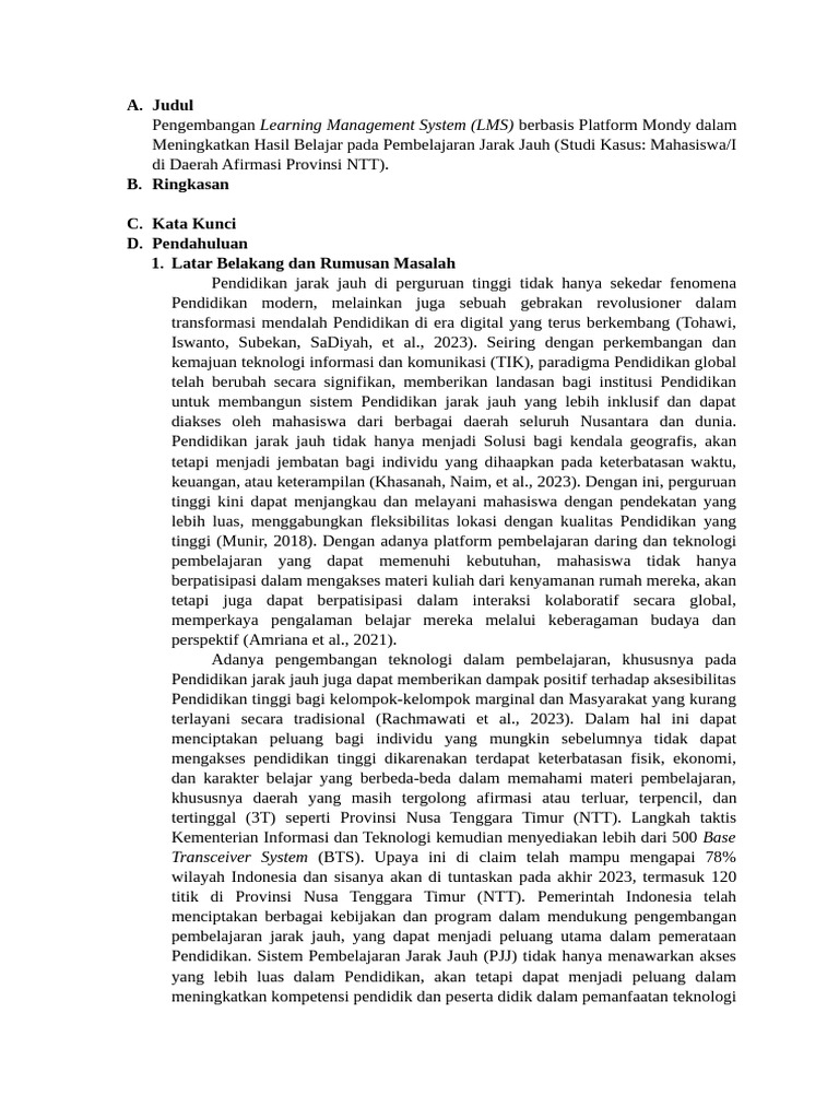 Pengembangan Learning Management System (LMS) berbasis Platform Mondy dalam Meningkatkan Hasil ...