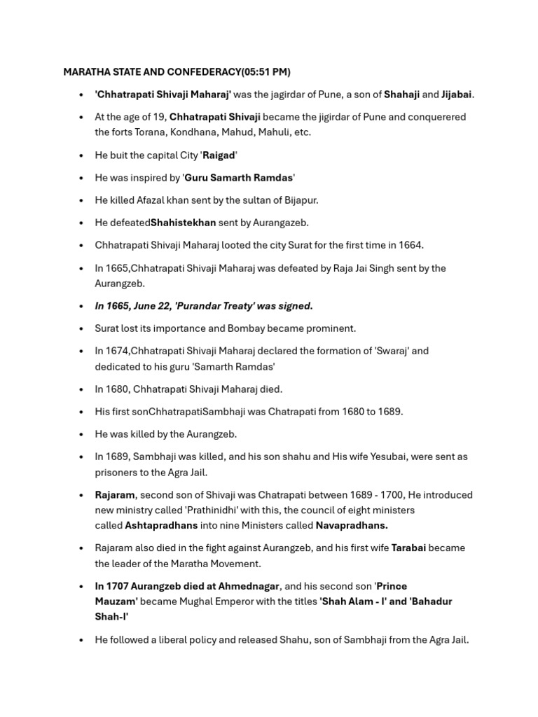 Maratha State and Confederac1 | PDF