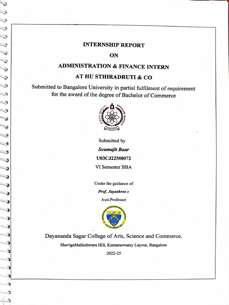 Internship Report: Admin & Finance Role | PDF | Taxes | Business