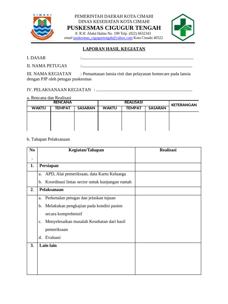 LAPORAN HASIL KEGIATAN | PDF