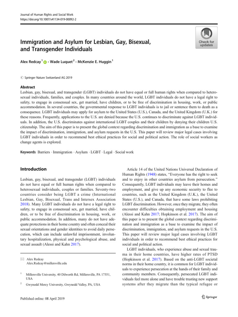 LGBT Immigration and Asylum Challenges | PDF | Asylum In The United ...