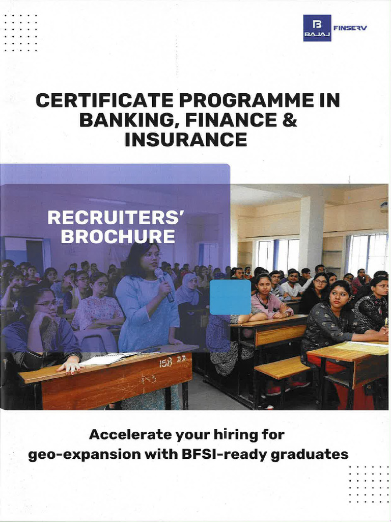 Brochure - Certificate Programme in Banking, Finance & Insurance | PDF