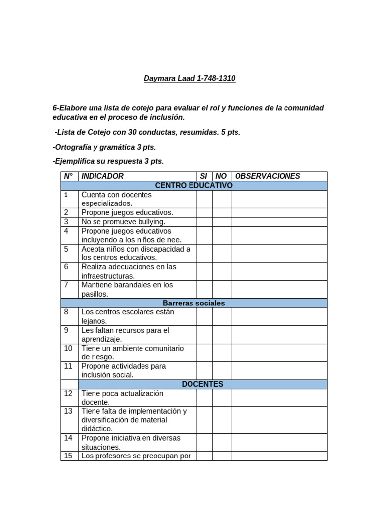 Taller Daymara Laad 1 | PDF | Maestros | Enseñando