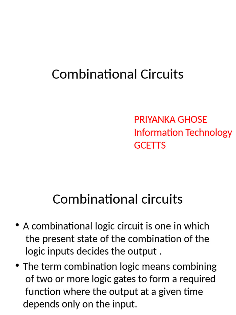 Combination Al Circuits | PDF | Digital Electronics | Computer Engineering