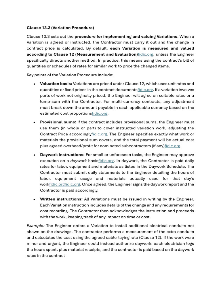 Variation Procedure in Construction Contracts | PDF | Prices | Cost