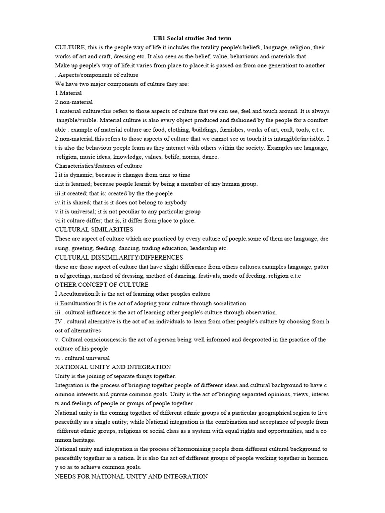 Social Studies: Culture & Citizenship | PDF | Citizenship | Nigeria