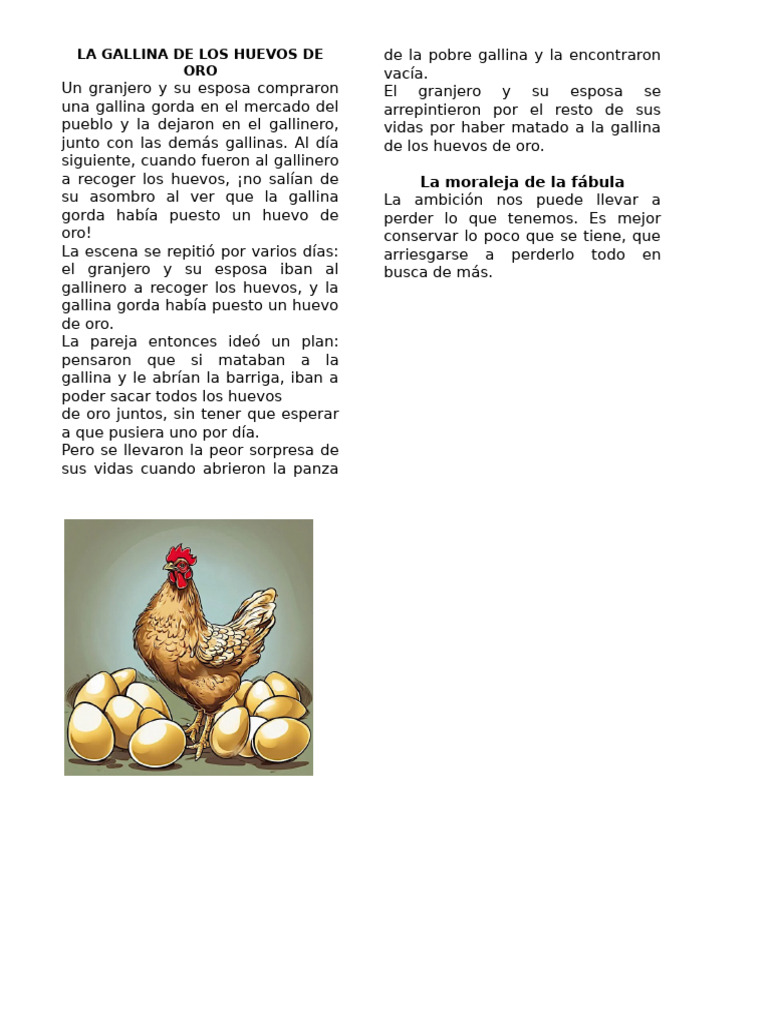 La Gallina de Los Huevos de Oro | PDF