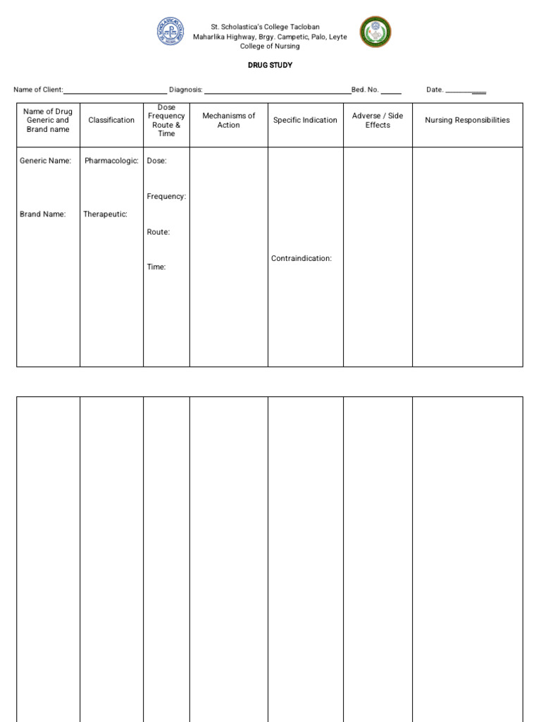 Drug Study Format Print | PDF