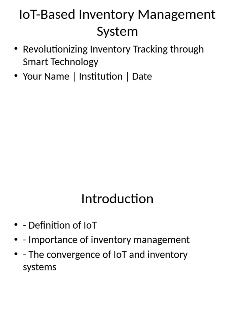 IoT Based Inventory Management System | PDF