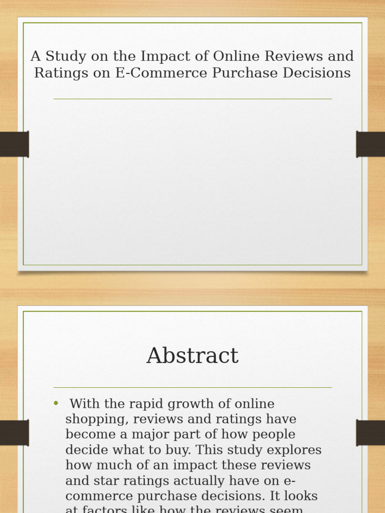 Impact of Reviews On Ecommerce | PDF | Statistics | Product (Business)