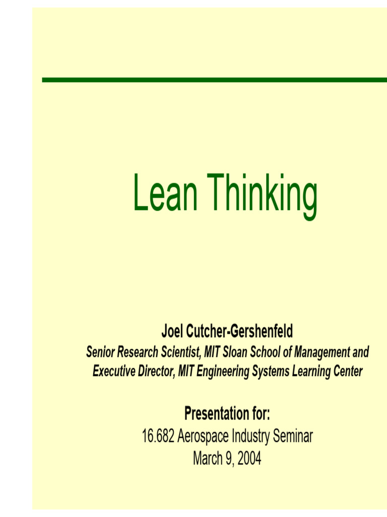 The Aerospace Industry | PDF | Lean Manufacturing | Production And ...