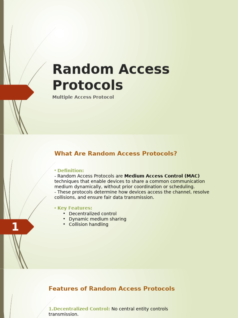 Random Access Protocols (Autosaved) | PDF | Channel Access Method ...