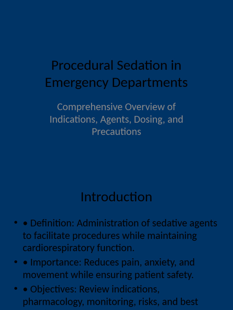 Procedural Sedation in Emergency Care | PDF | Clinical Medicine | Drugs