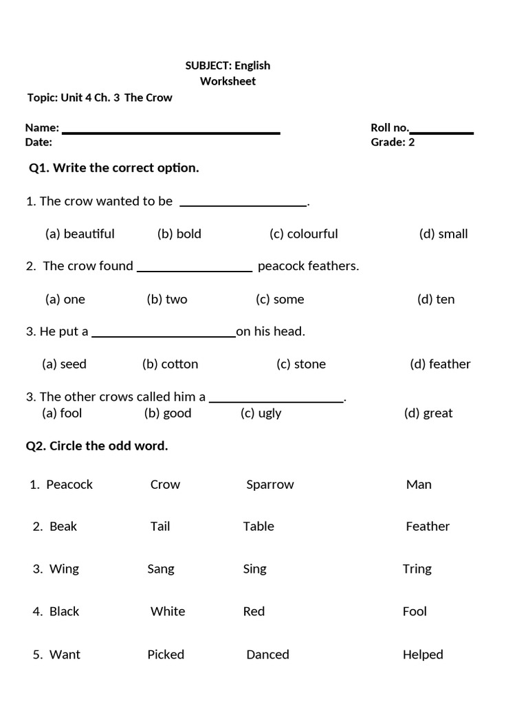 English Unit 4 Ch. 3- worksheet Copy | PDF