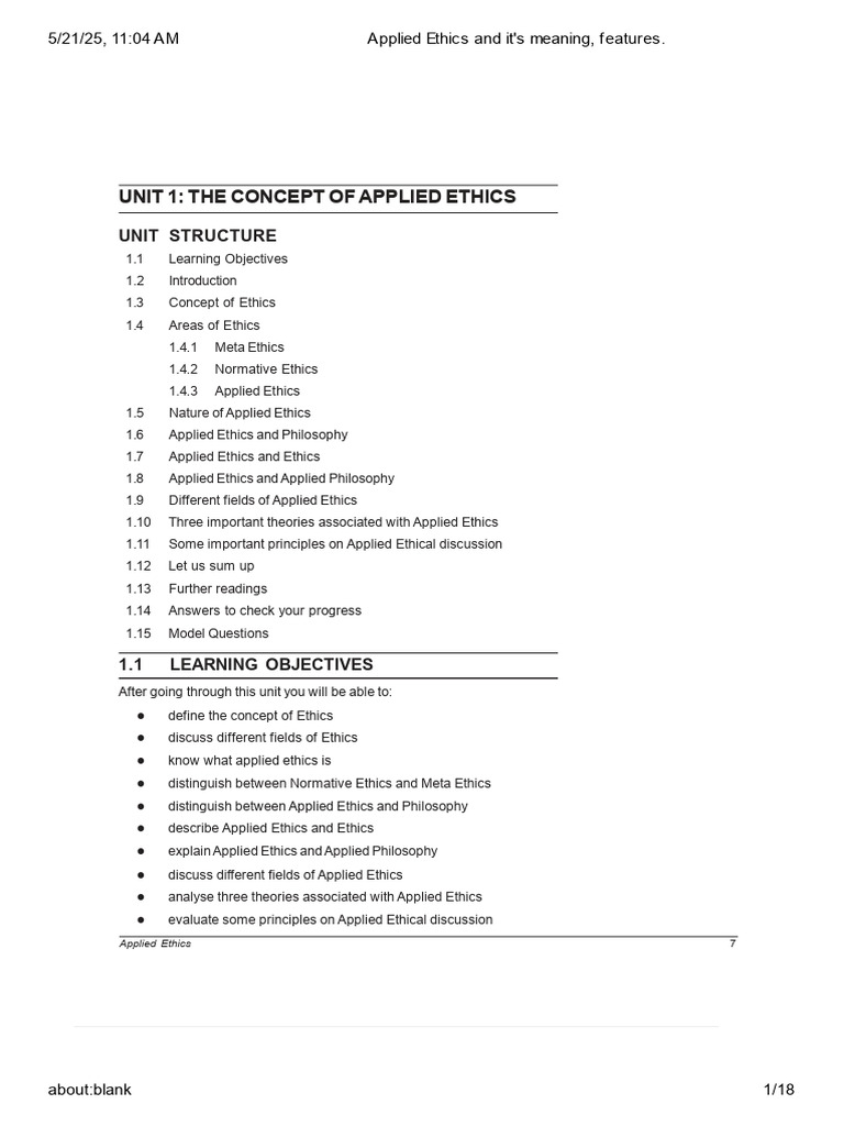 Applied Ethics and It's Meaning, Features | PDF | Applied Philosophy ...