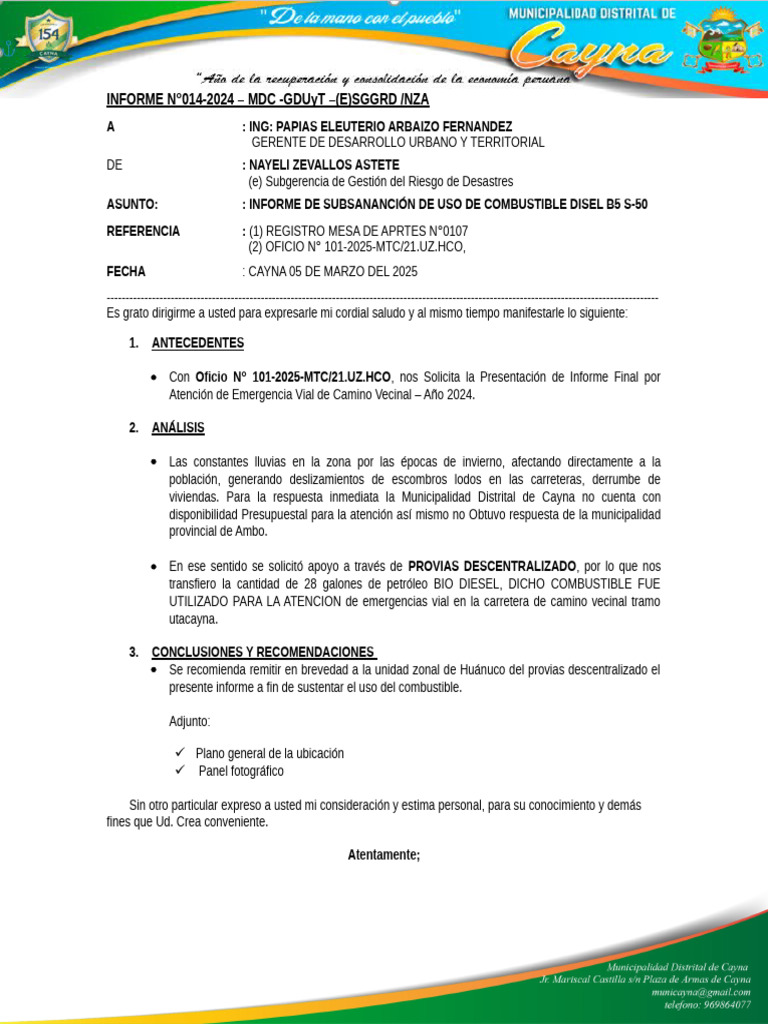 Informe Final de Combustible Nayeli (Ok) 2 - MDC 2025 | PDF