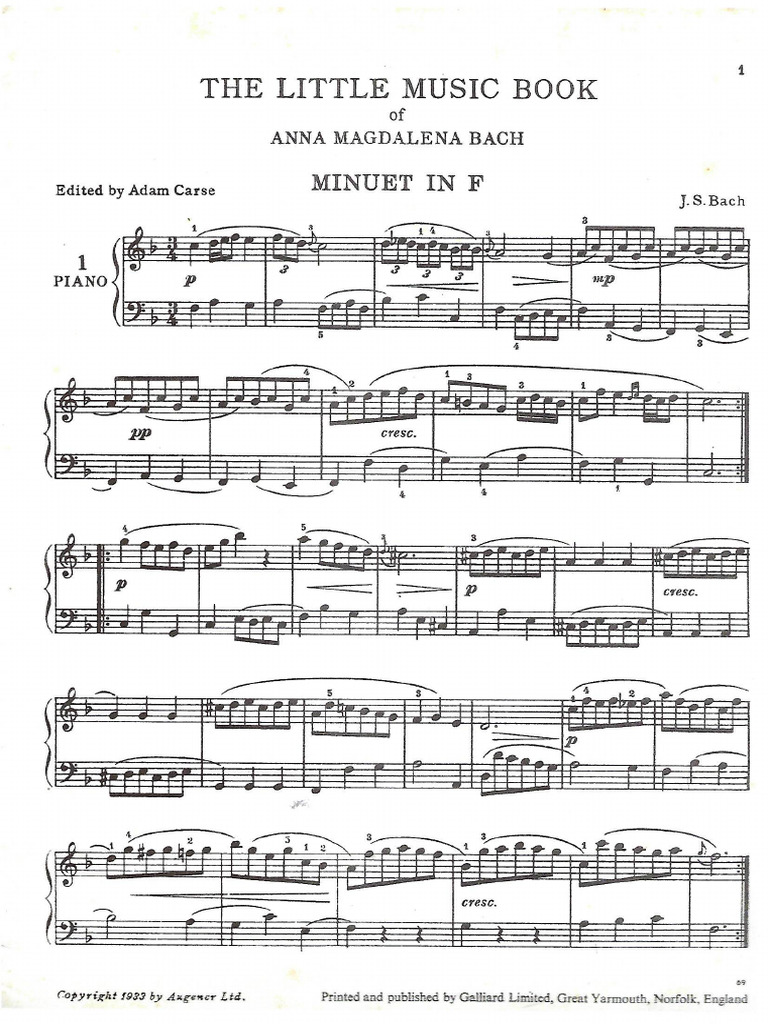 Gillian Rhodes - Minuet in F | PDF