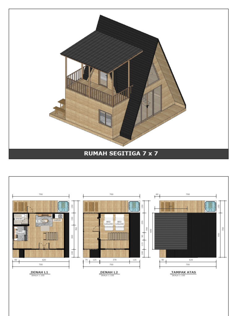 2605 Gambar Kerja Rumah Segitiga 7 X 7 | PDF