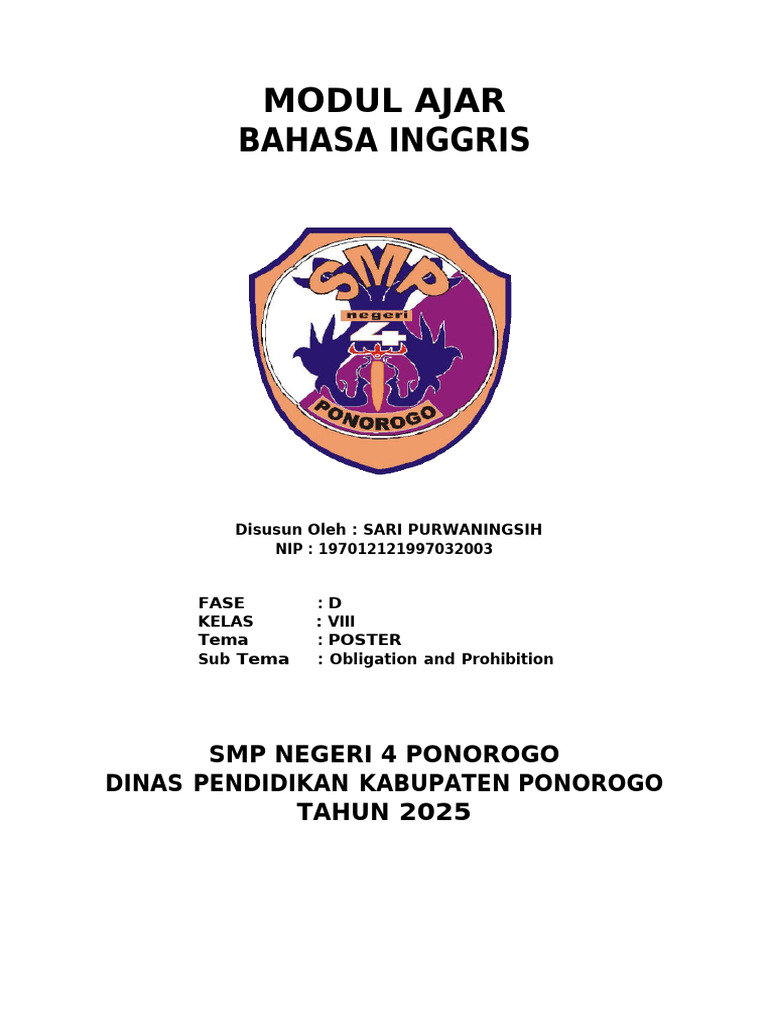 Modul Ajar Poster 8,2025[1] | PDF