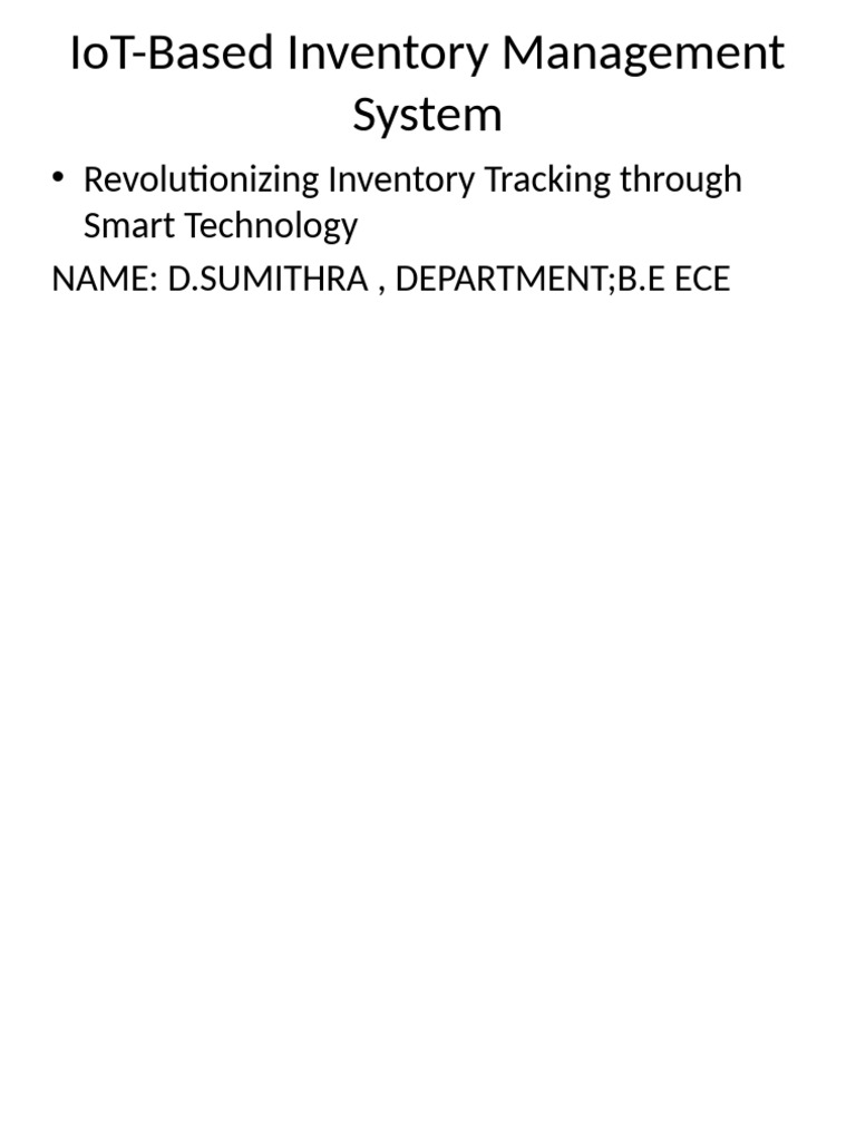 IoT Based Inventory Management System | PDF