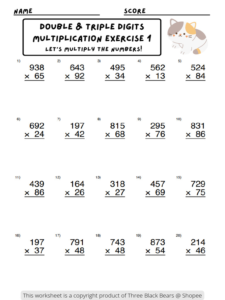 2&3 Digits Multiplication | PDF
