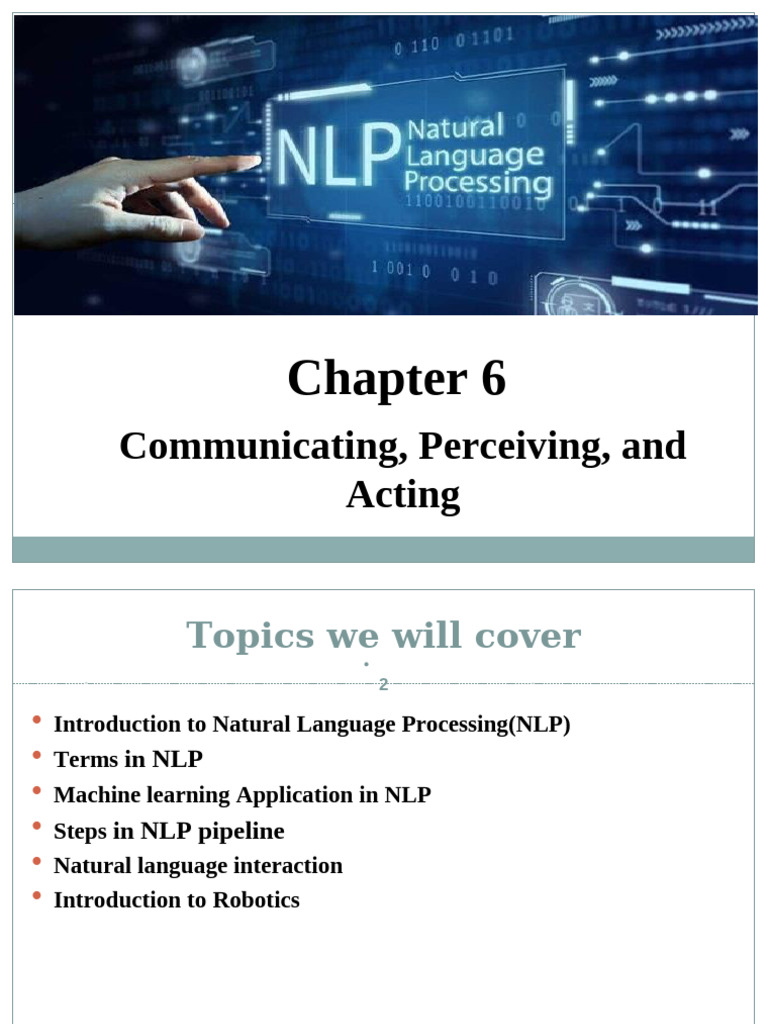 Chapter - 6 Communicating, Perceiving, and Acting | PDF | Robot | Robotics