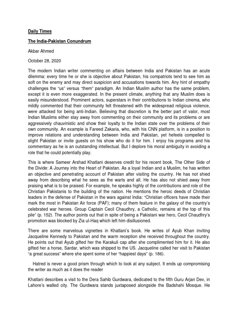 The India Pakistan Conundrum | PDF