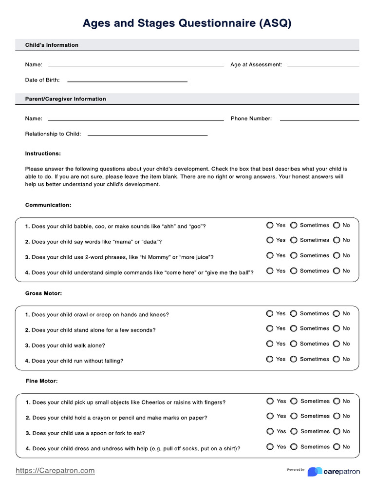 Ages and Stages Questionnaire | PDF | Human Development | Childhood