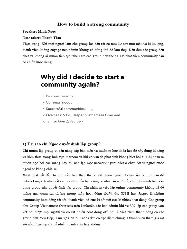 How To Build A Strong Community | PDF