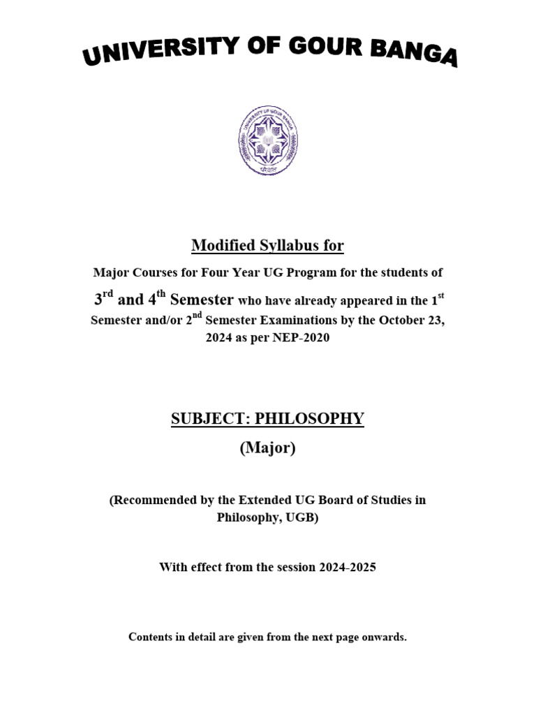 Philosophy Major Syllabus 2024-2025 | PDF | Unconscious Mind | Dream