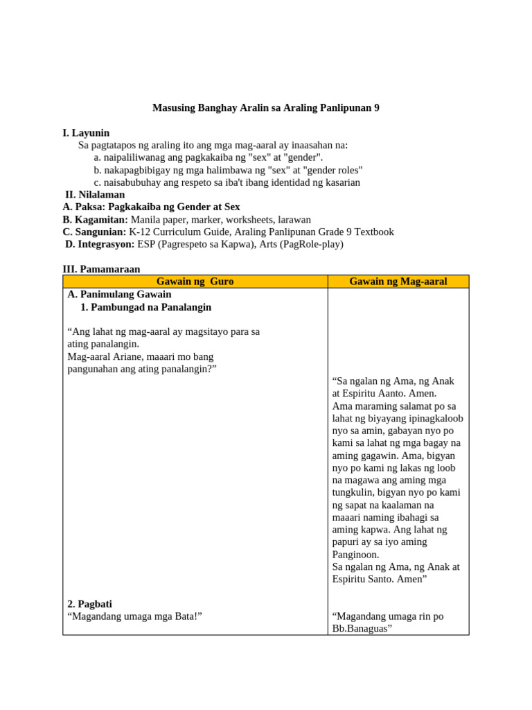 Masusing Banghay Aralin Sa Araling Panlipunan 9 4as Approach - 033315 | PDF