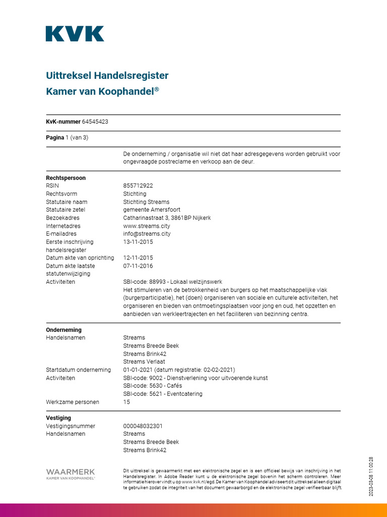 KVK Uittreksel | PDF