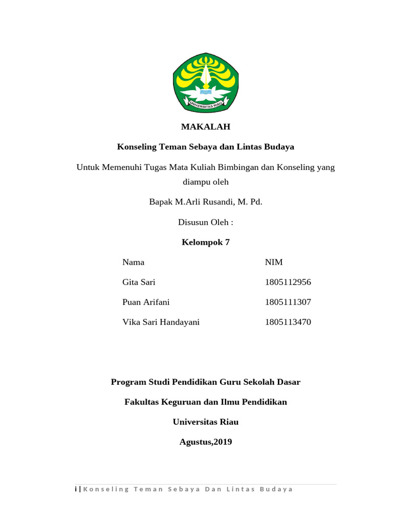 Model Konseling Teman Sebaya dan Budaya | PDF