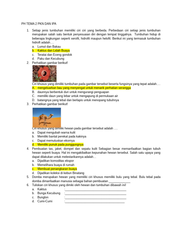 PH TEMA 2 PKN DAN IPA KLS 6 | PDF
