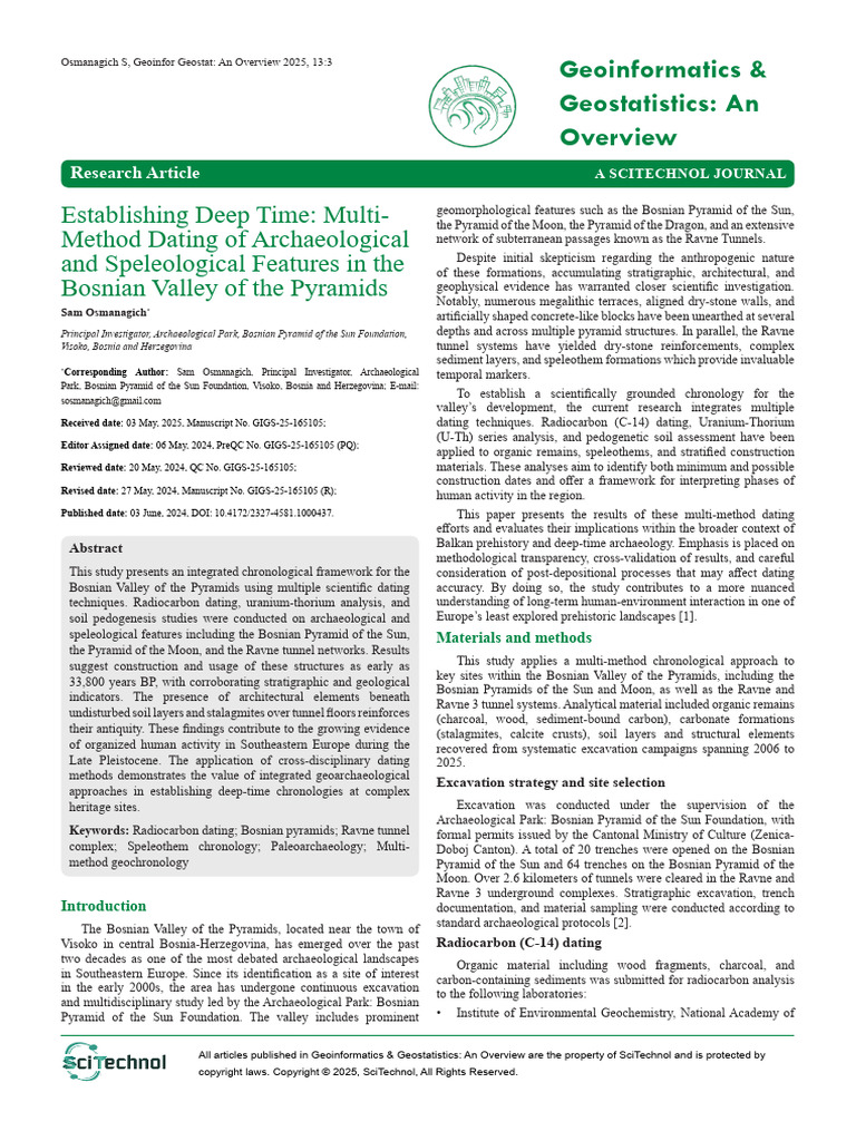 Establishing Deep Time: Multi-Method Dating of Archaeological and ...