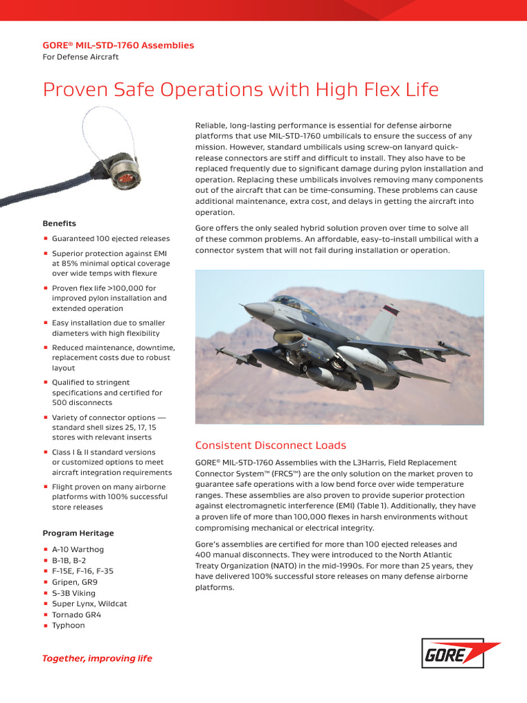 GORE DefAir MIL STD 1760 Datasheet US May23 | PDF | Electrical ...