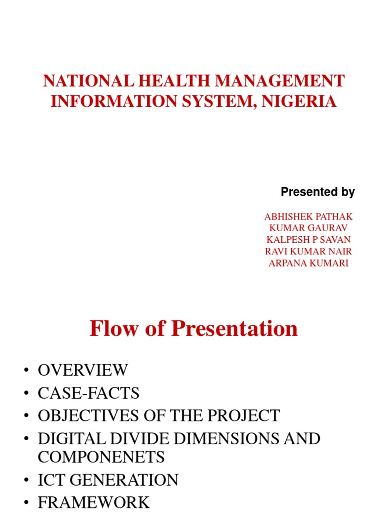 National Health Management Information System, Nigeria: Presented by ...