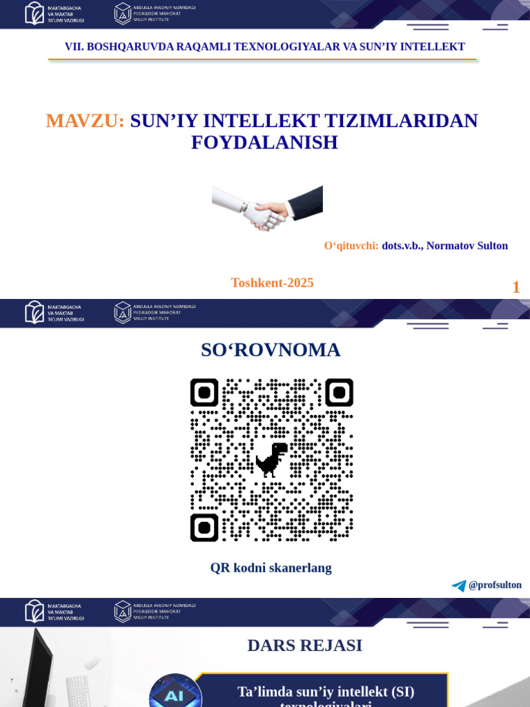 1-Mavzu - Sun'Iy Intellekt. | PDF